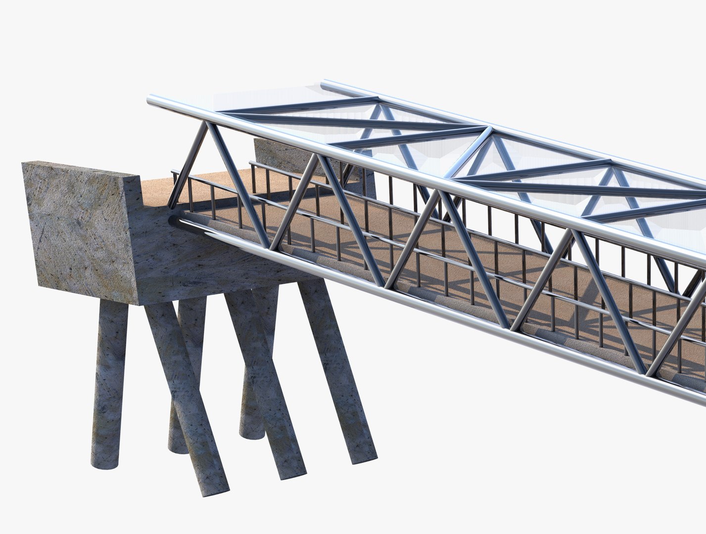 3D Corridor Bridge Structure Model - TurboSquid 1833520
