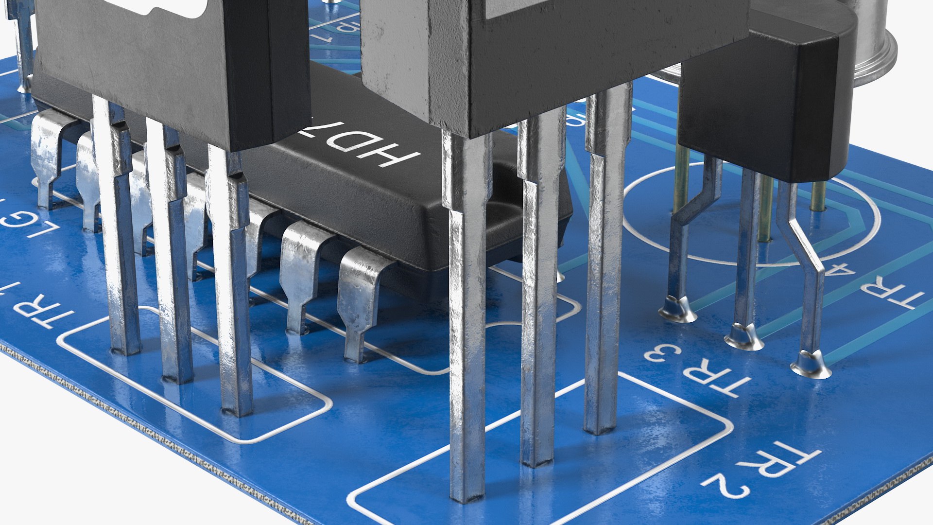 3D active electronics components circuit board - TurboSquid 1684495