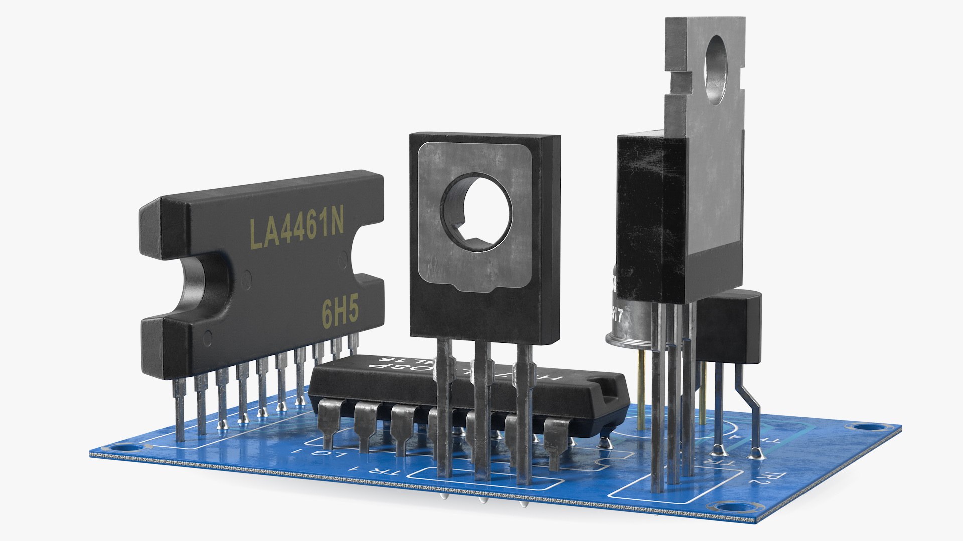 3D active electronics components circuit board - TurboSquid 1684495