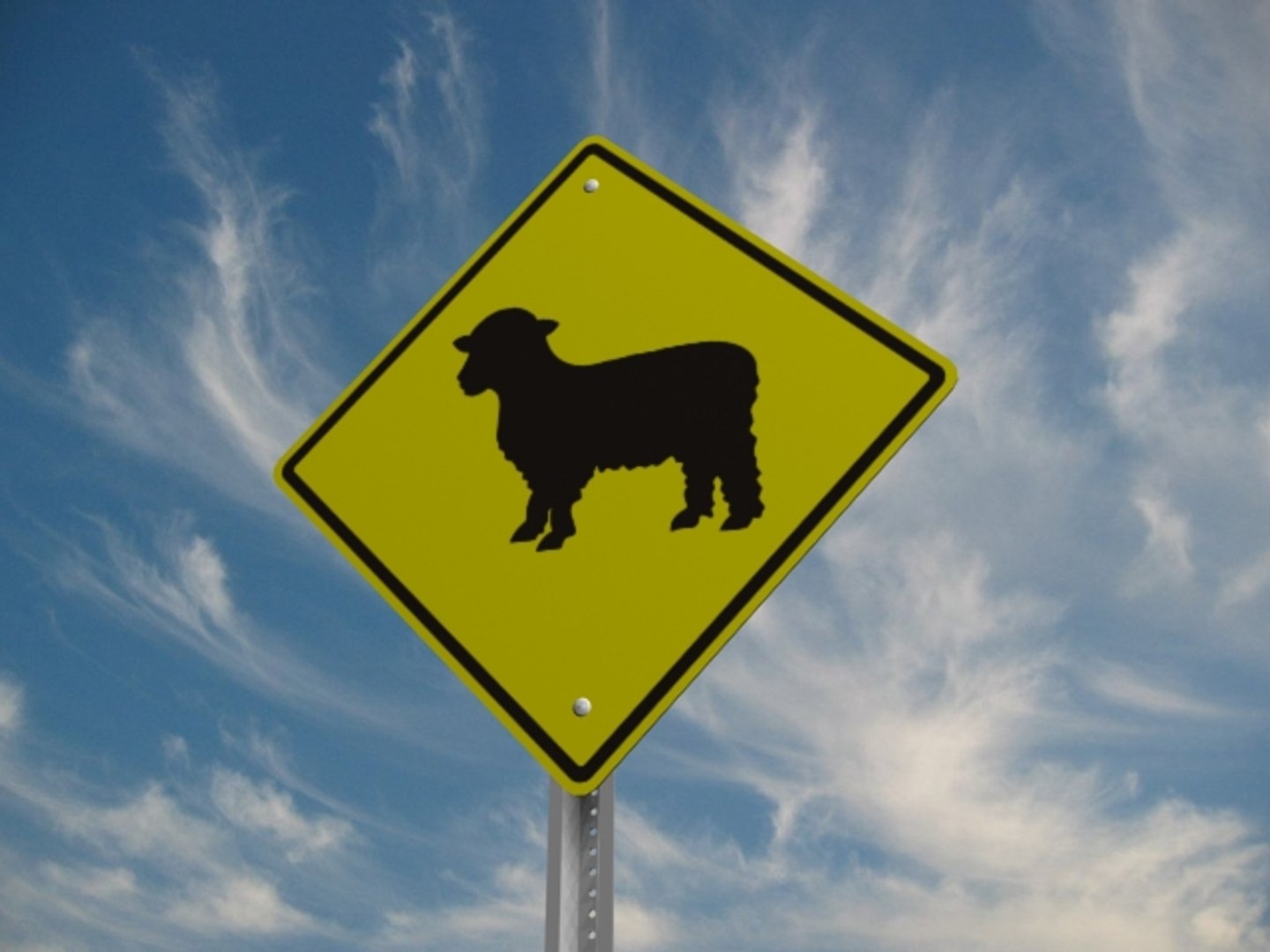 Sheep Crossing Street Sign 3d Max