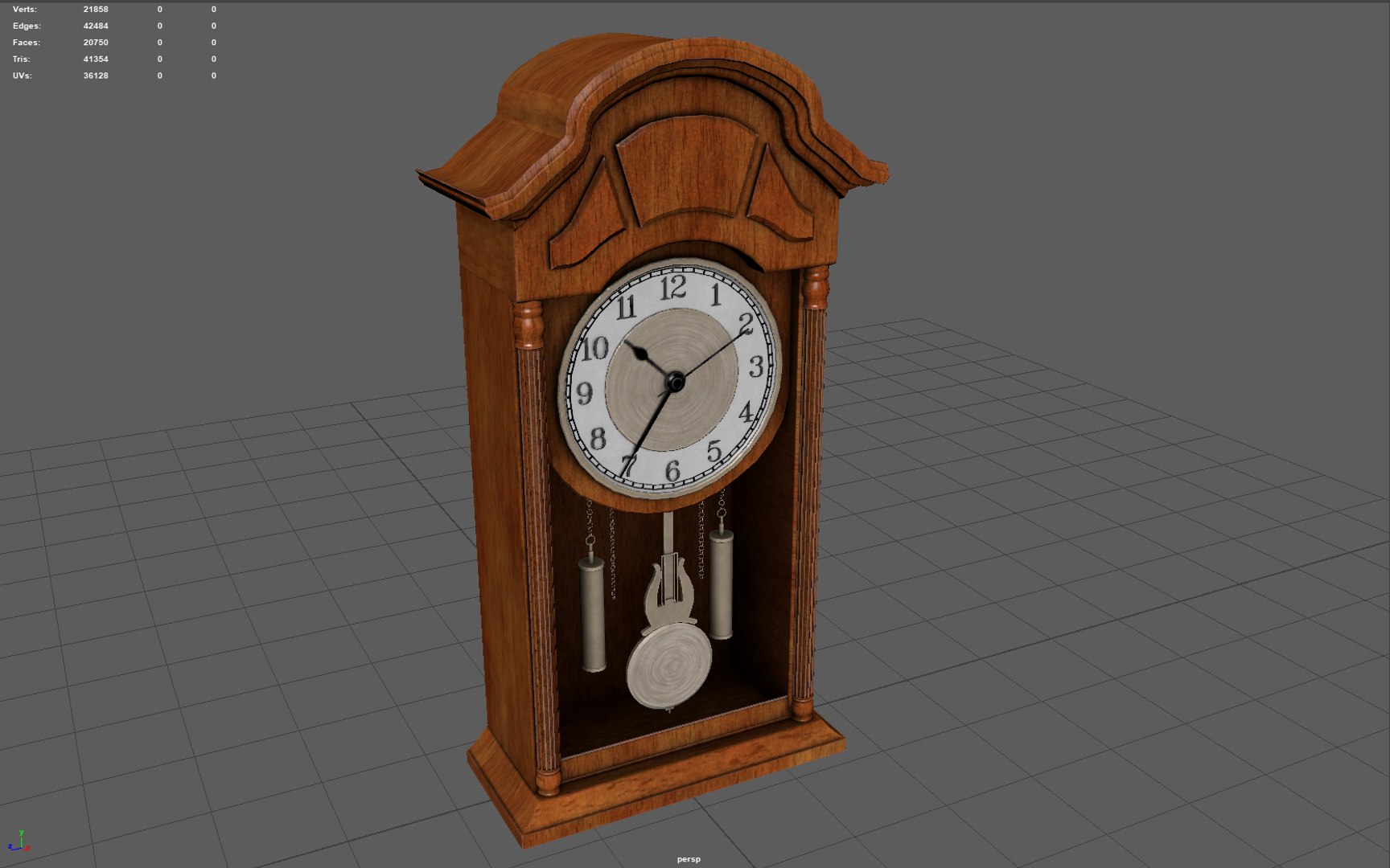 3D Model Wall Clock With Pendulum - TurboSquid 2189275