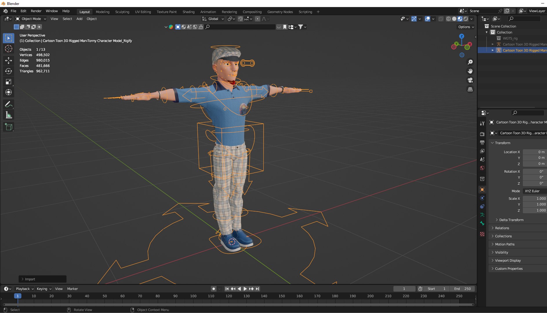 3D Cartoon Toon 3D Rigged Man-Tonny Character Model - TurboSquid 2259580
