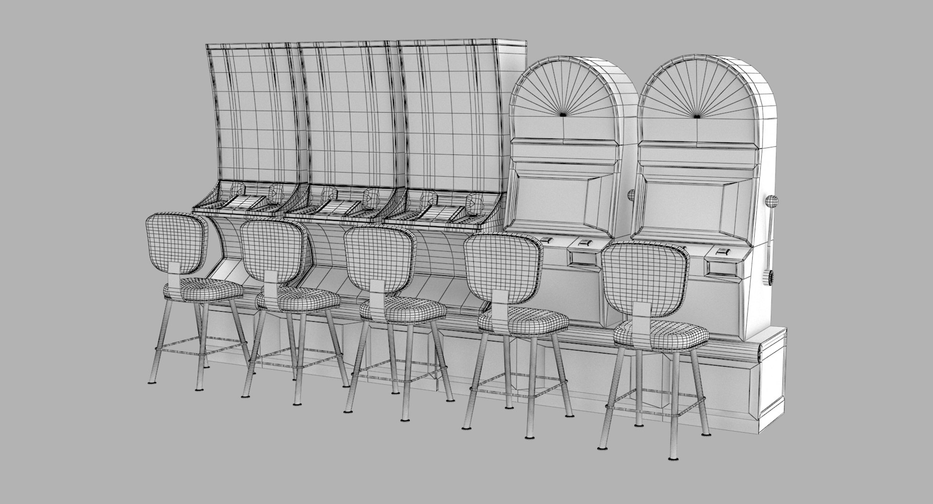 3D Row Slot Machines Model - TurboSquid 1267442