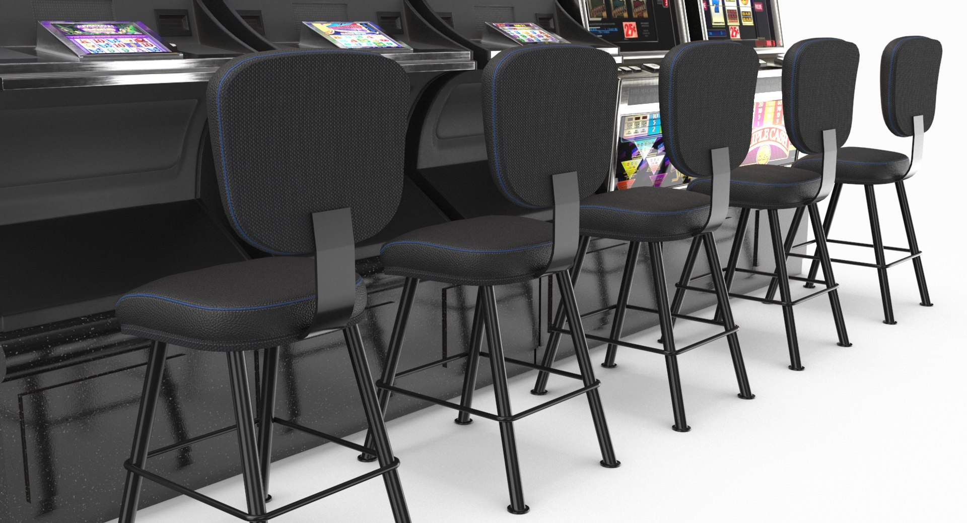 3D Row Slot Machines Model - TurboSquid 1267442