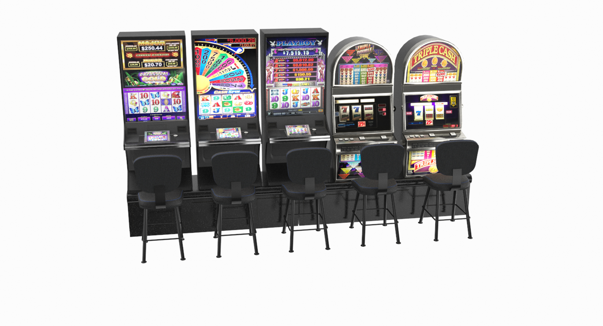 3D Row Slot Machines Model - TurboSquid 1267442