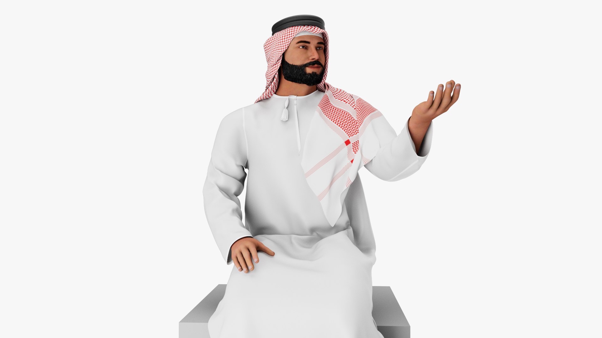 Arabic Omani Traditional Man Sitting 3D - TurboSquid 2412636