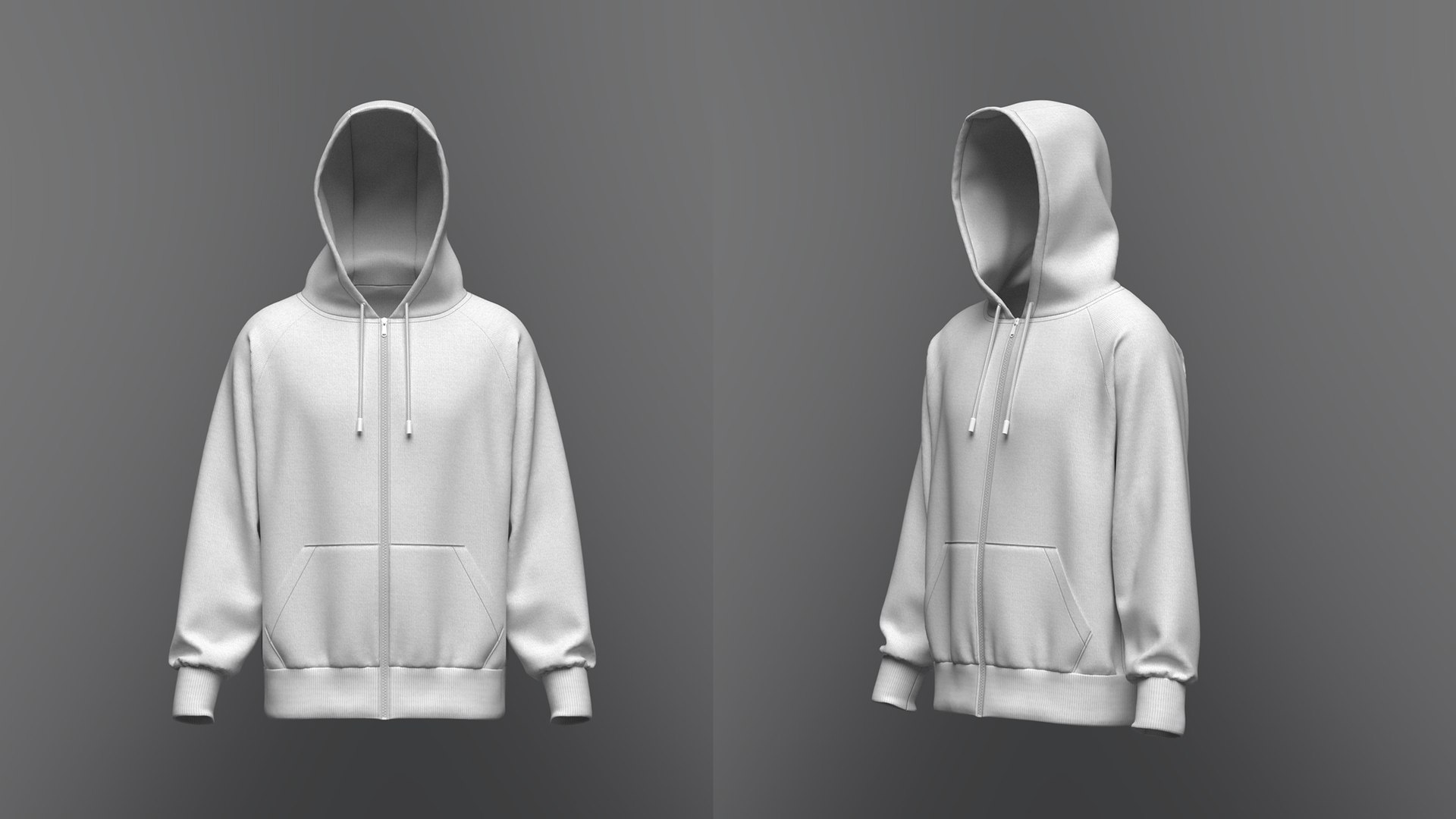 3D Model Male Oversized Zip Hoodie 3D Model - TurboSquid 2257620