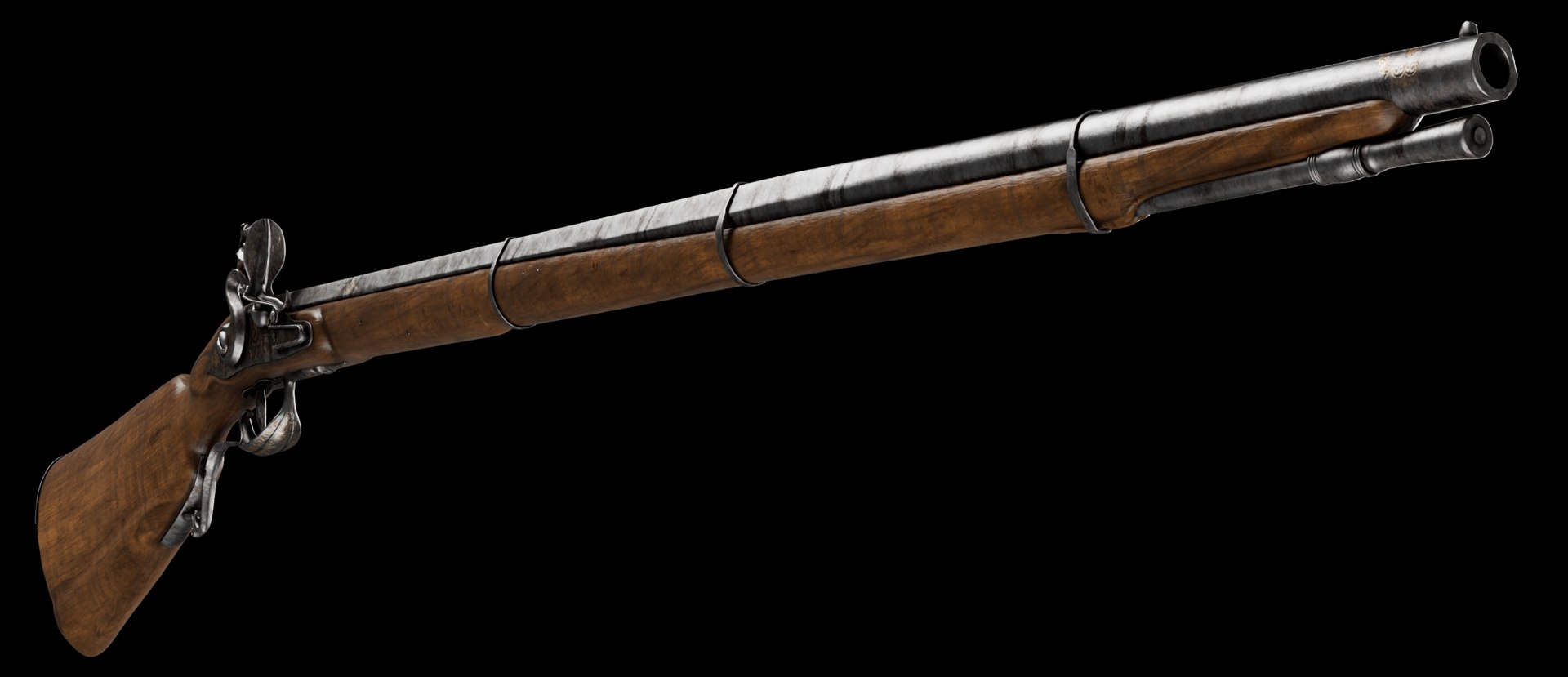 3D Old Musket Model - TurboSquid 2367047