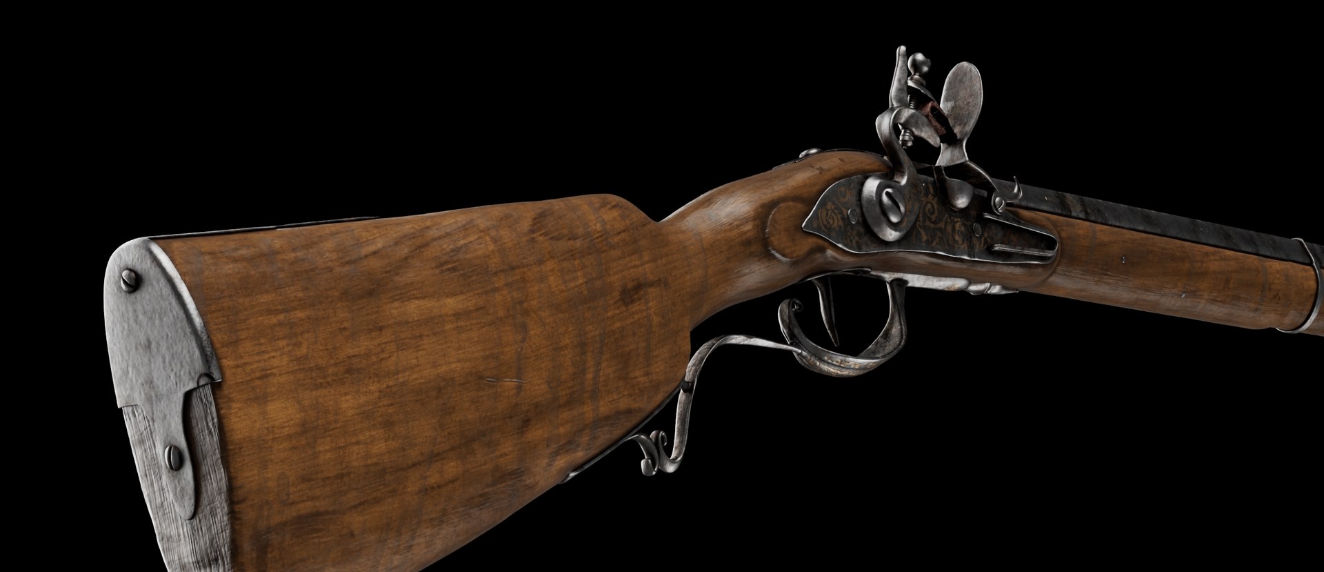 3D Old Musket Model - TurboSquid 2367047
