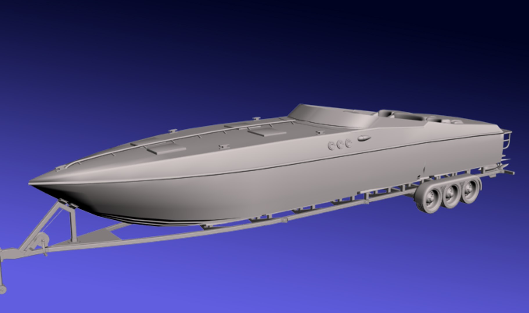 3d Race Boat Model