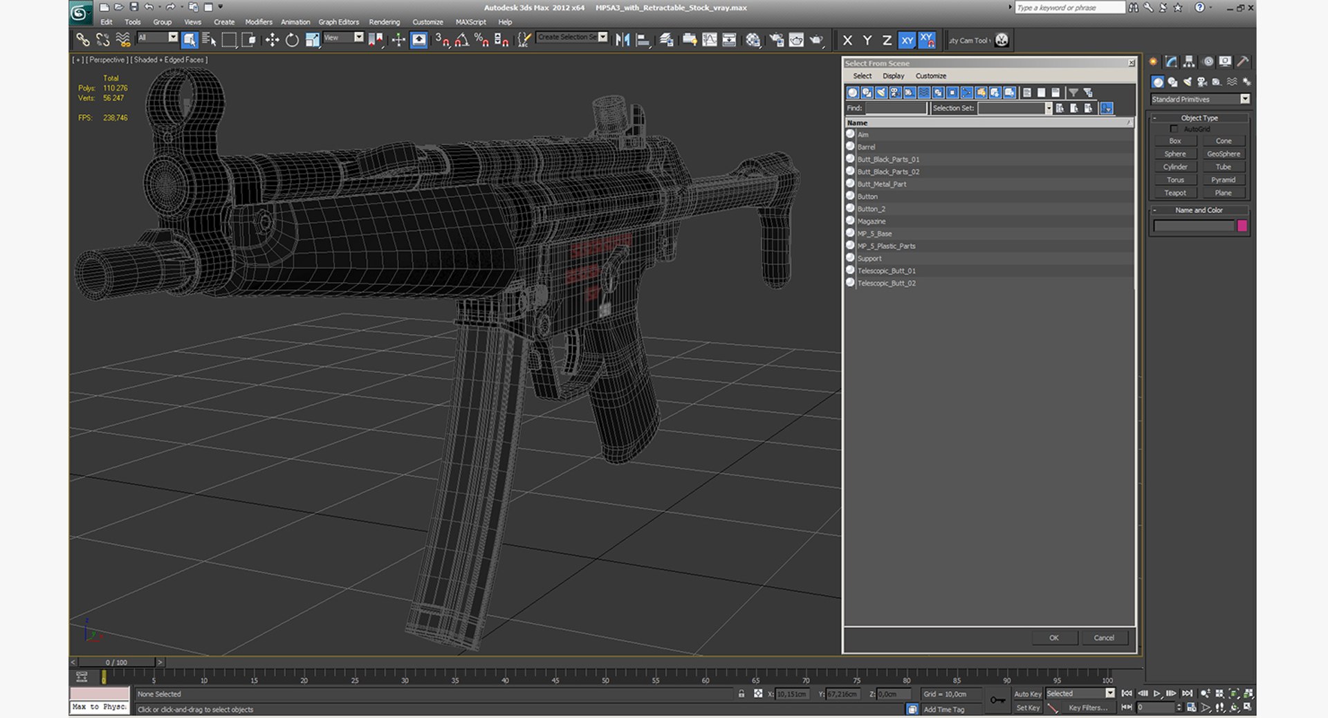 3D mp5a3 retractable stock - TurboSquid 1159106