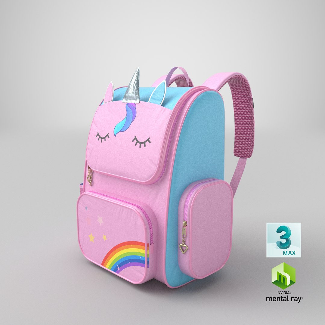 3D Three School Backpacks model - TurboSquid 1903439