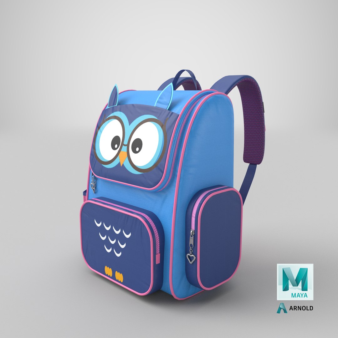 3D Three School Backpacks model - TurboSquid 1903439