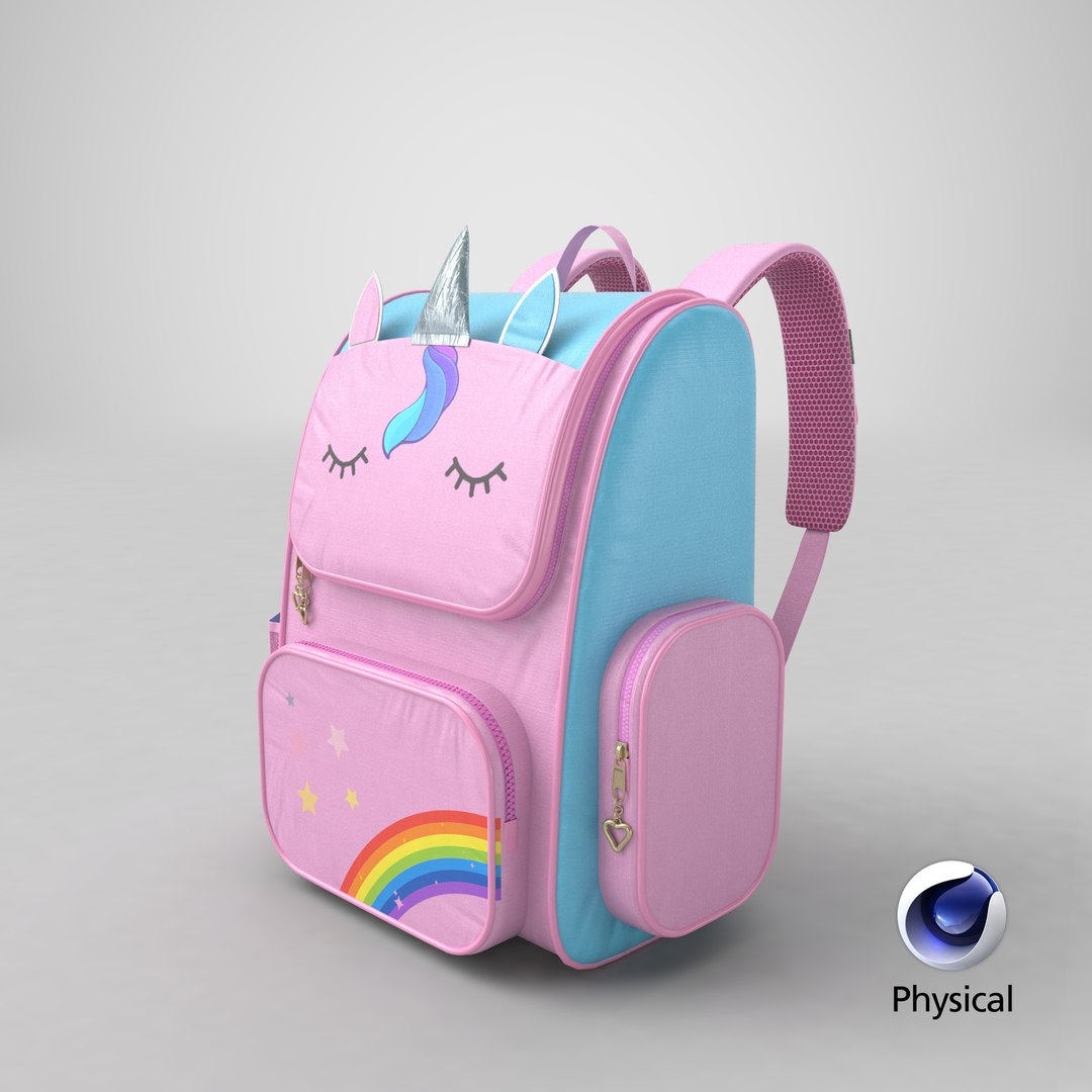 3D Three School Backpacks model - TurboSquid 1903439