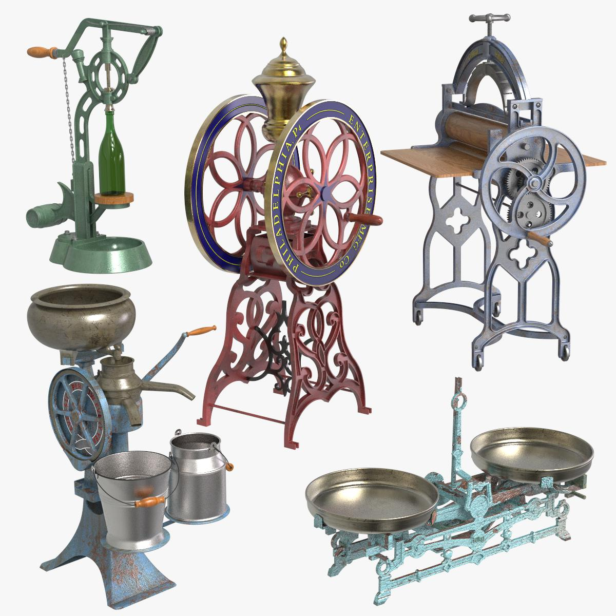 Vintage Farmhouse Kitchen Tools 3D model - TurboSquid 1935154