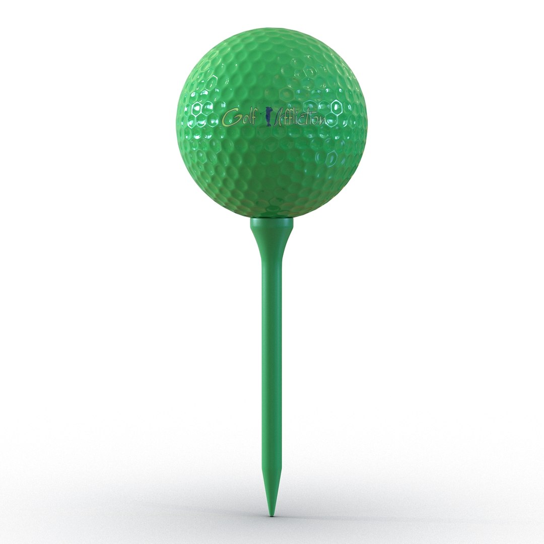 3d Model Golf Ball Tee Green