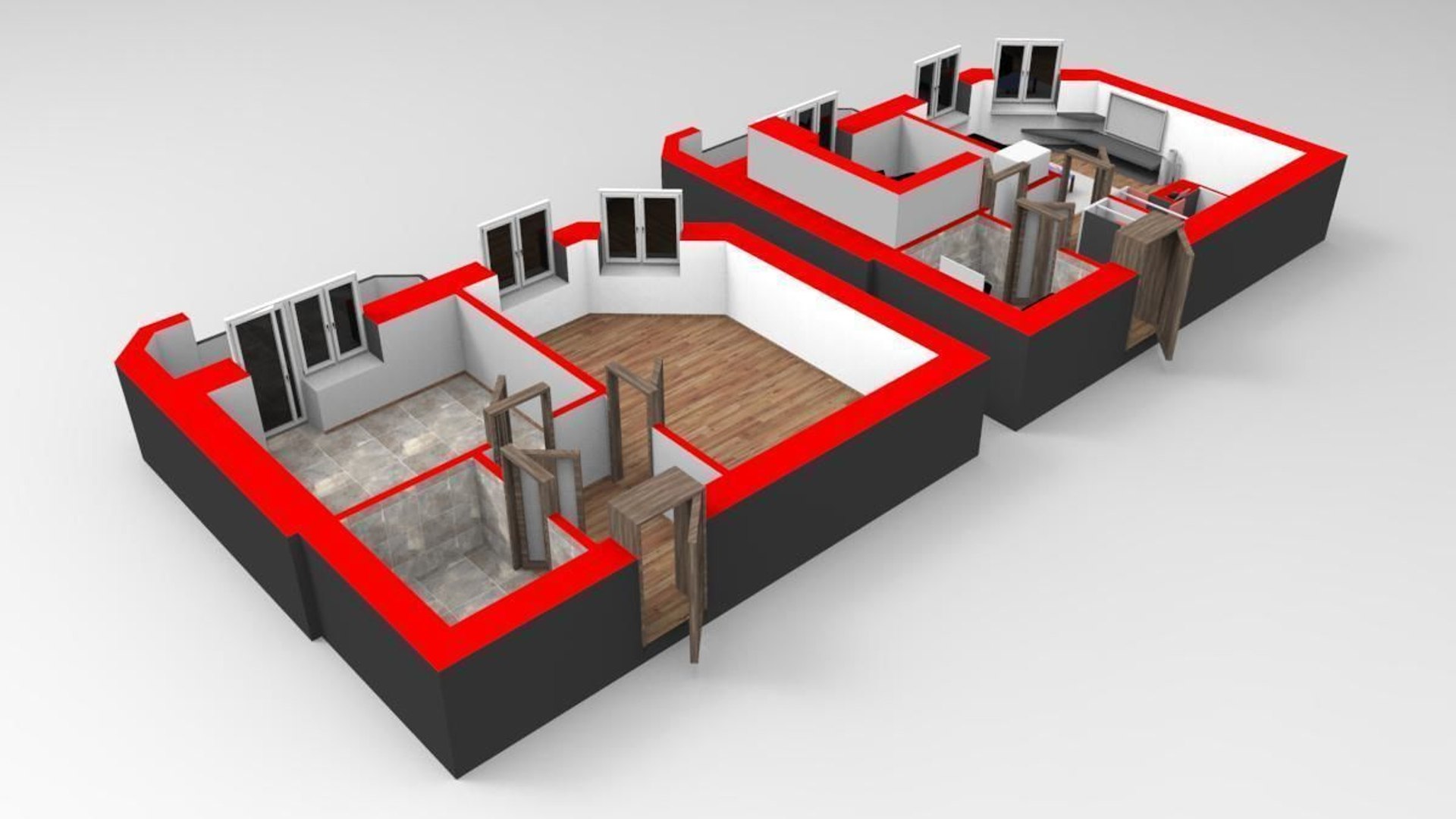 3D Section Apartment House Model - TurboSquid 1518332