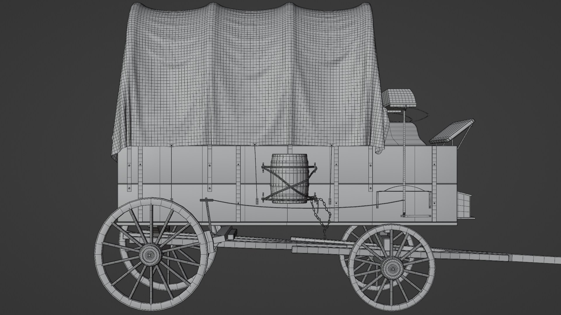 3D Covered Wagon Model - TurboSquid 1986202