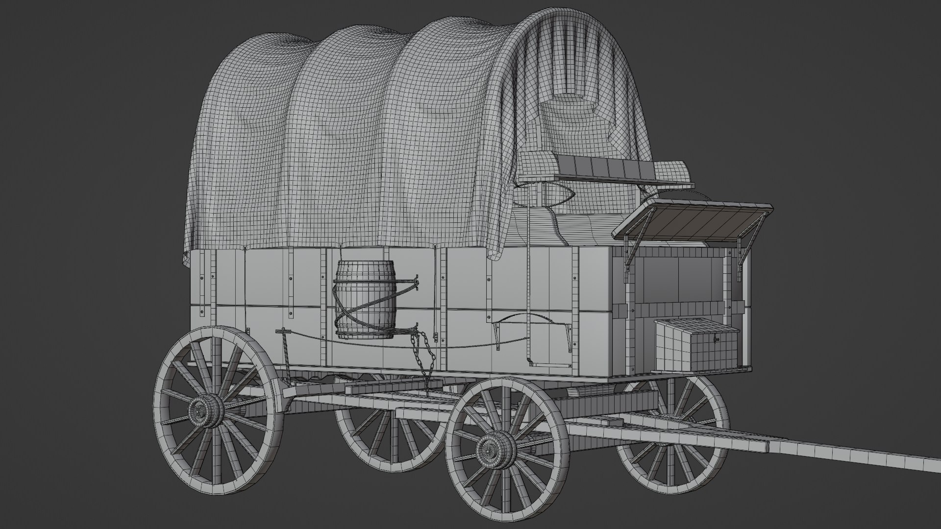 3D Covered Wagon Model - TurboSquid 1986202