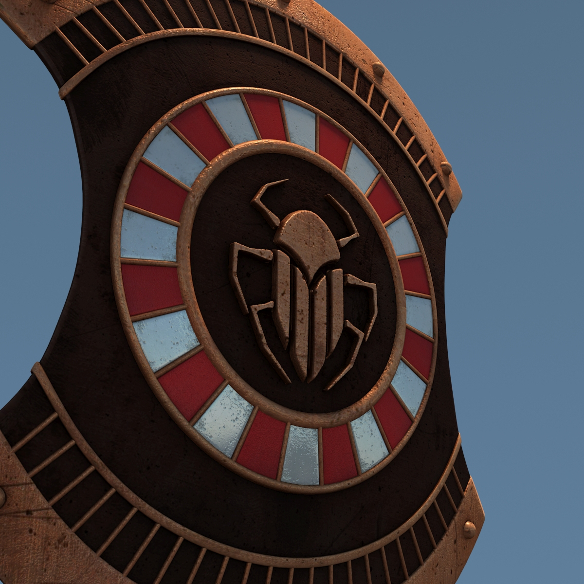 3d egyptian buckler shield