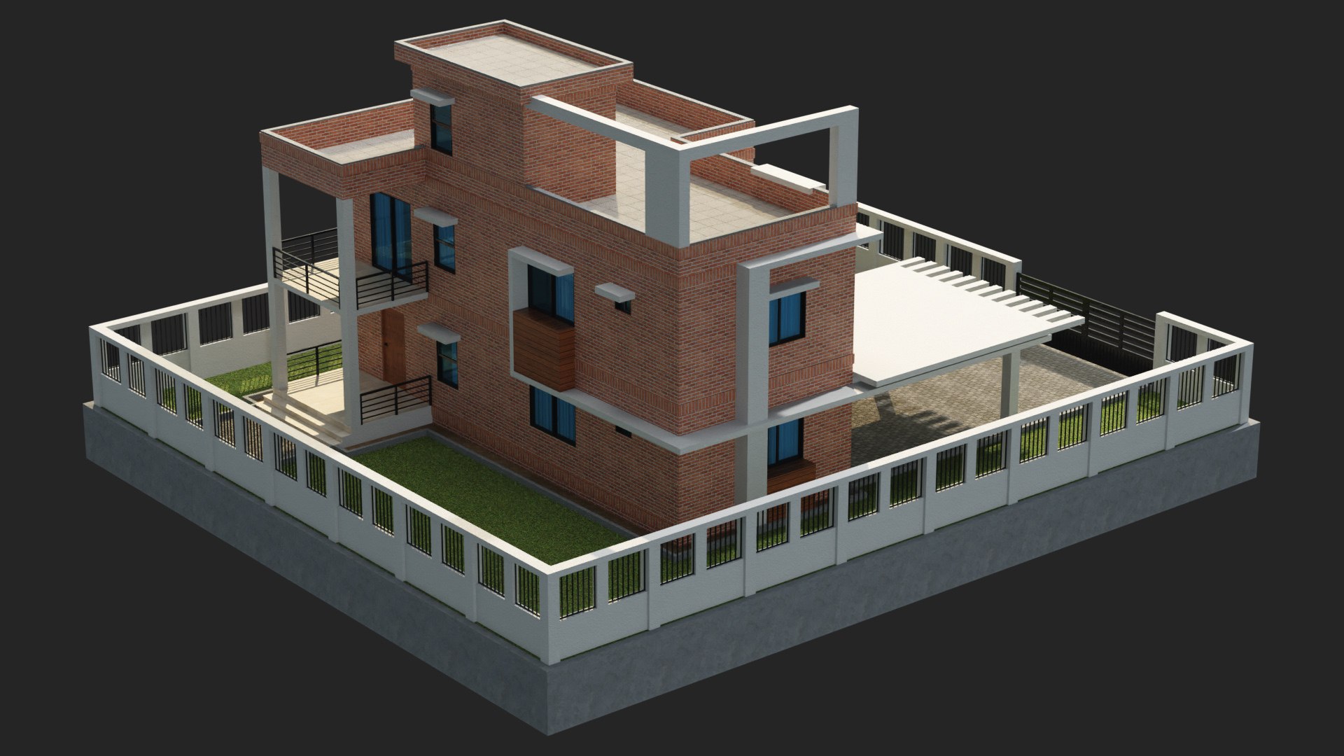 3D Model Brick House 13 - TurboSquid 2238708