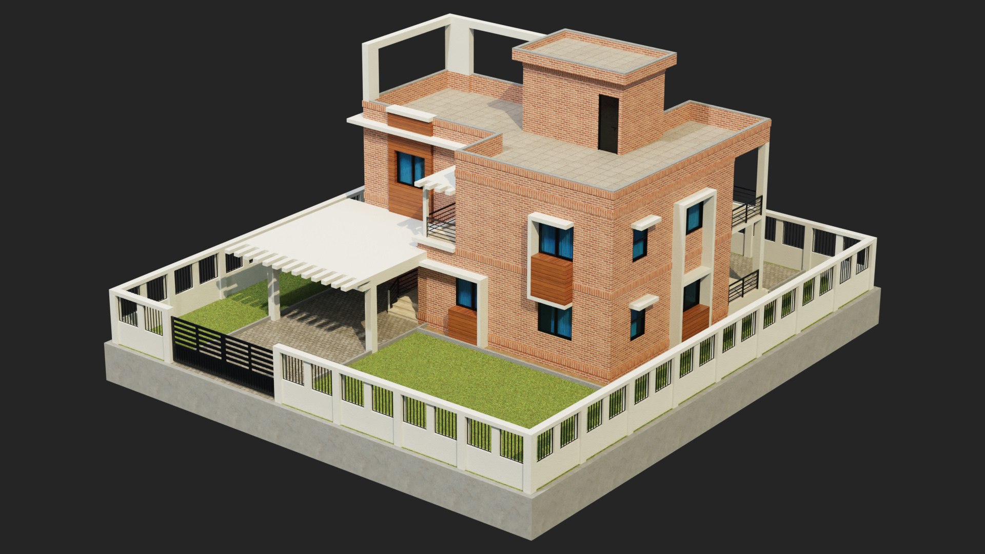 3D Model Brick House 13 - TurboSquid 2238708