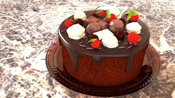 chocolate cake 3d model