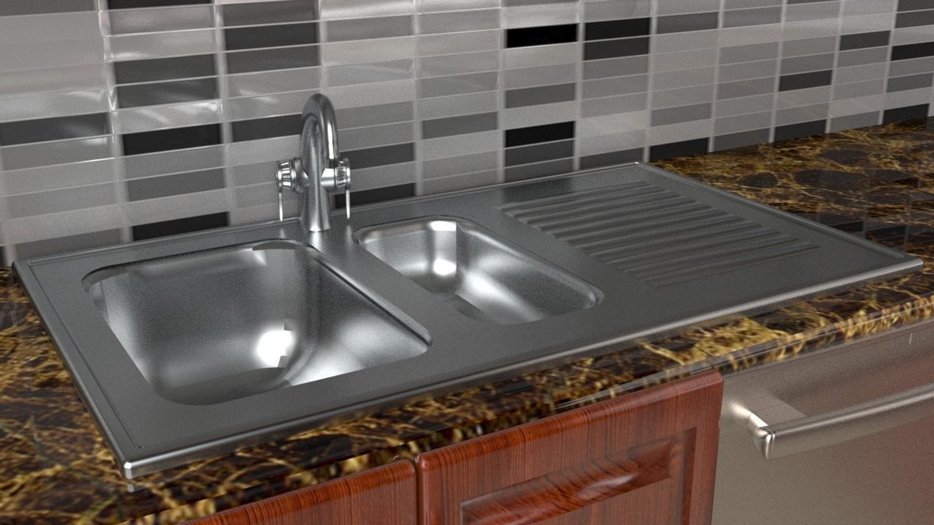 Flush kitchen 3D model - TurboSquid 1495253