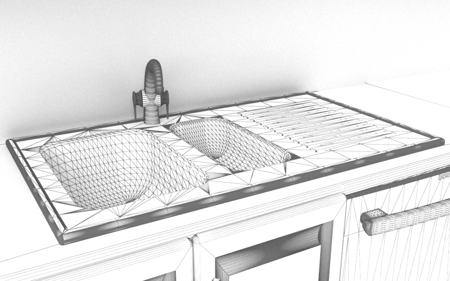 Flush kitchen 3D model - TurboSquid 1495253