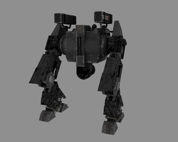 futuristic mech obj
