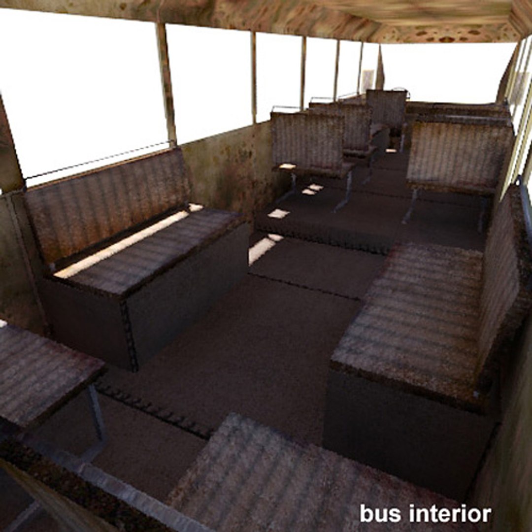 3d Model Ready Wrecked Bus
