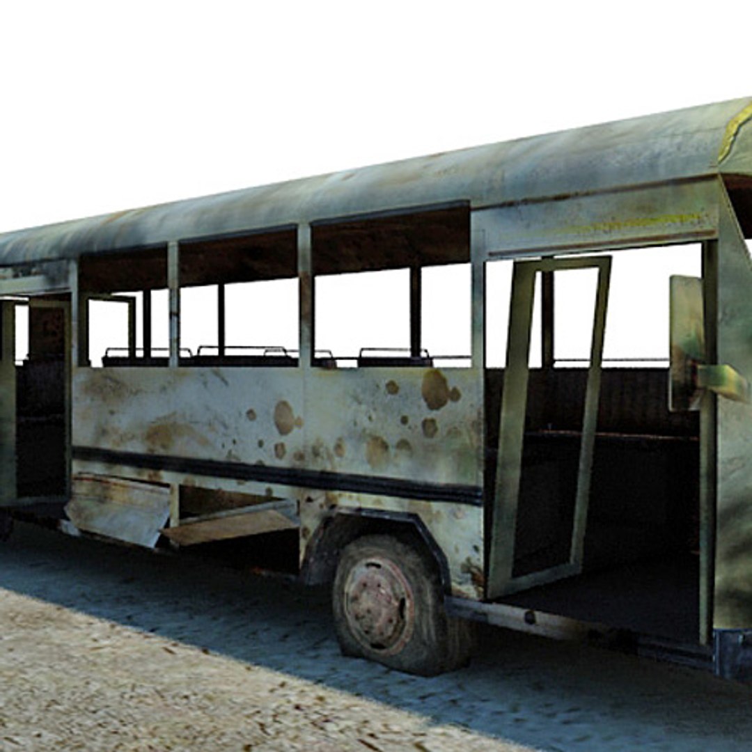 3d Model Ready Wrecked Bus