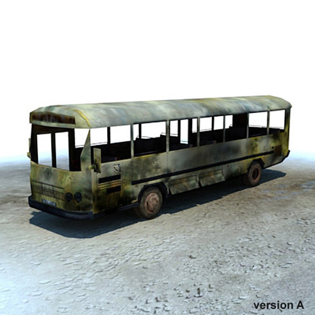 3d Model Ready Wrecked Bus