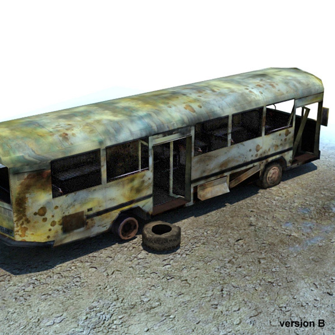 3d Model Ready Wrecked Bus