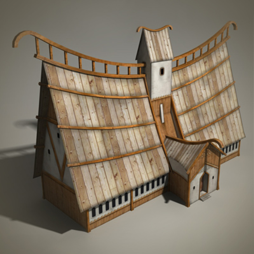 3d fantasy wood house model