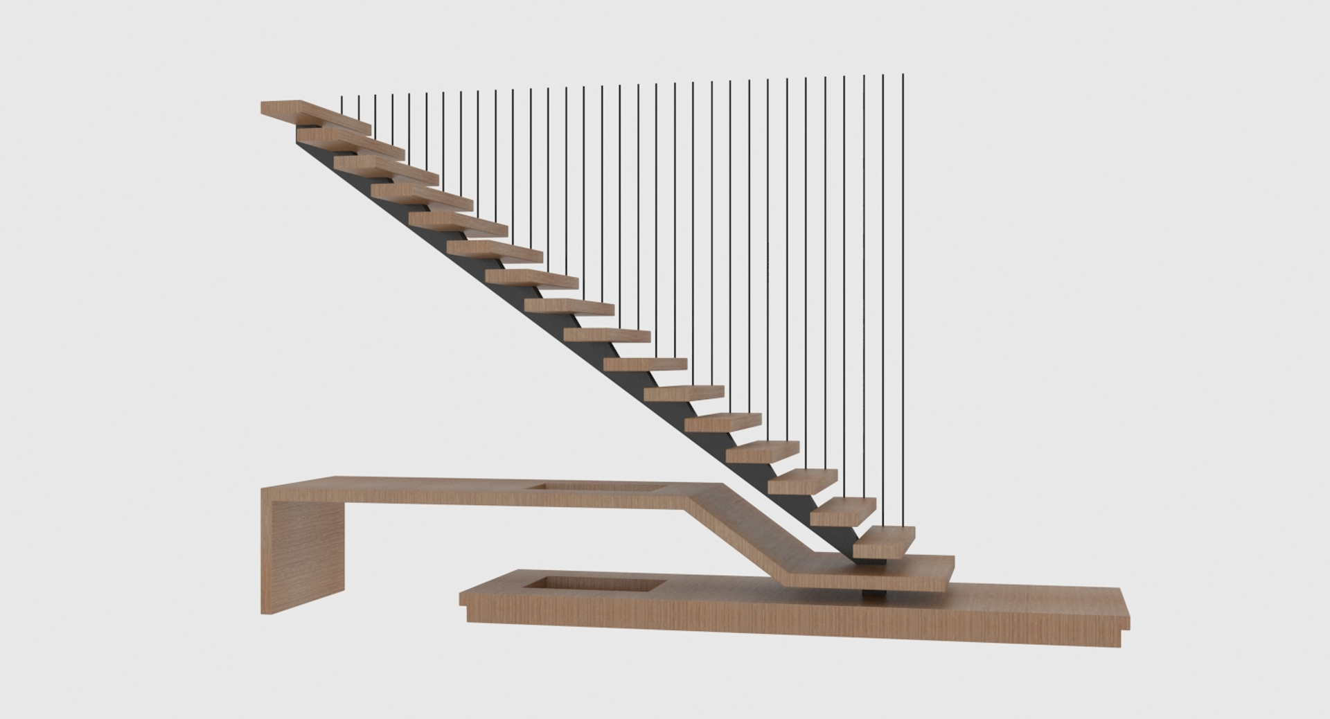 3D Modern Stairs Steps Model - TurboSquid 1359281