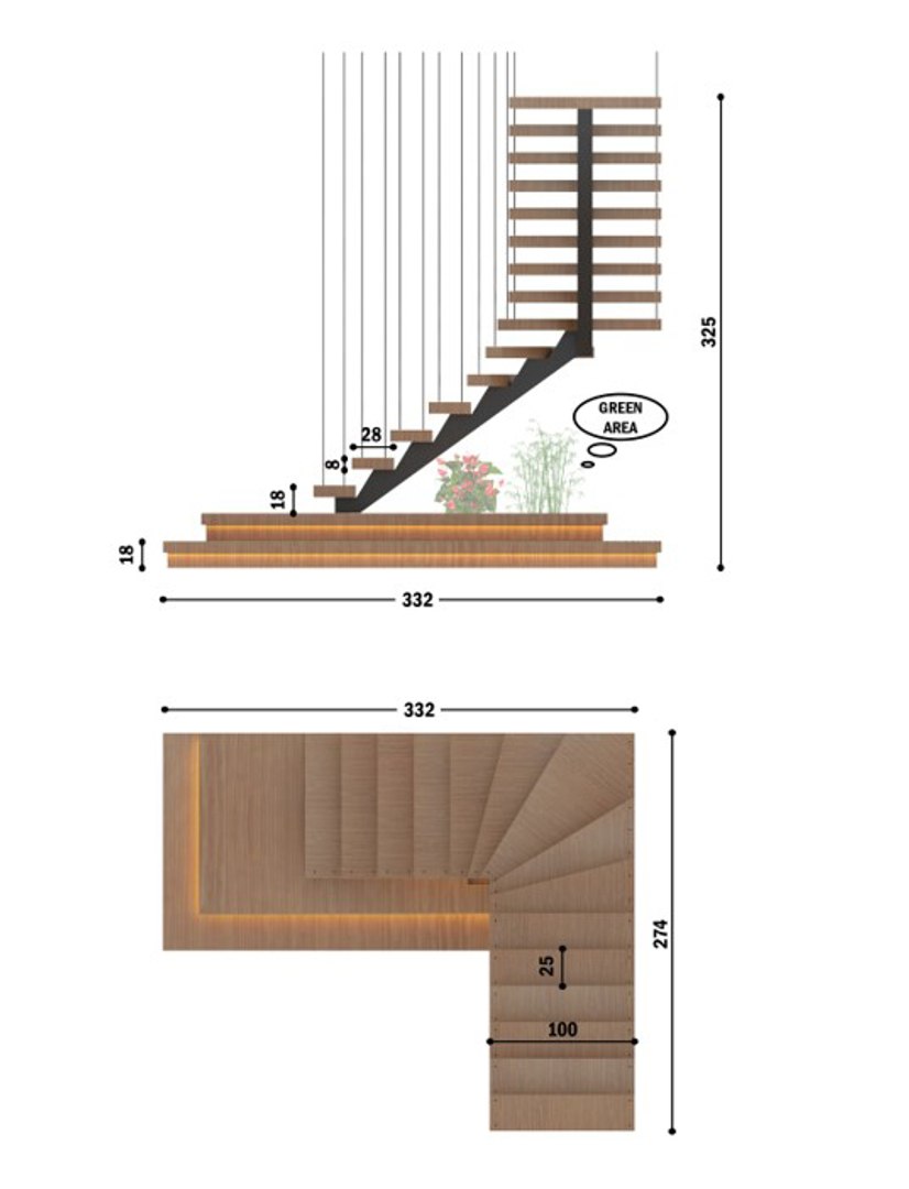 3D Modern Stairs Steps Model - TurboSquid 1359281