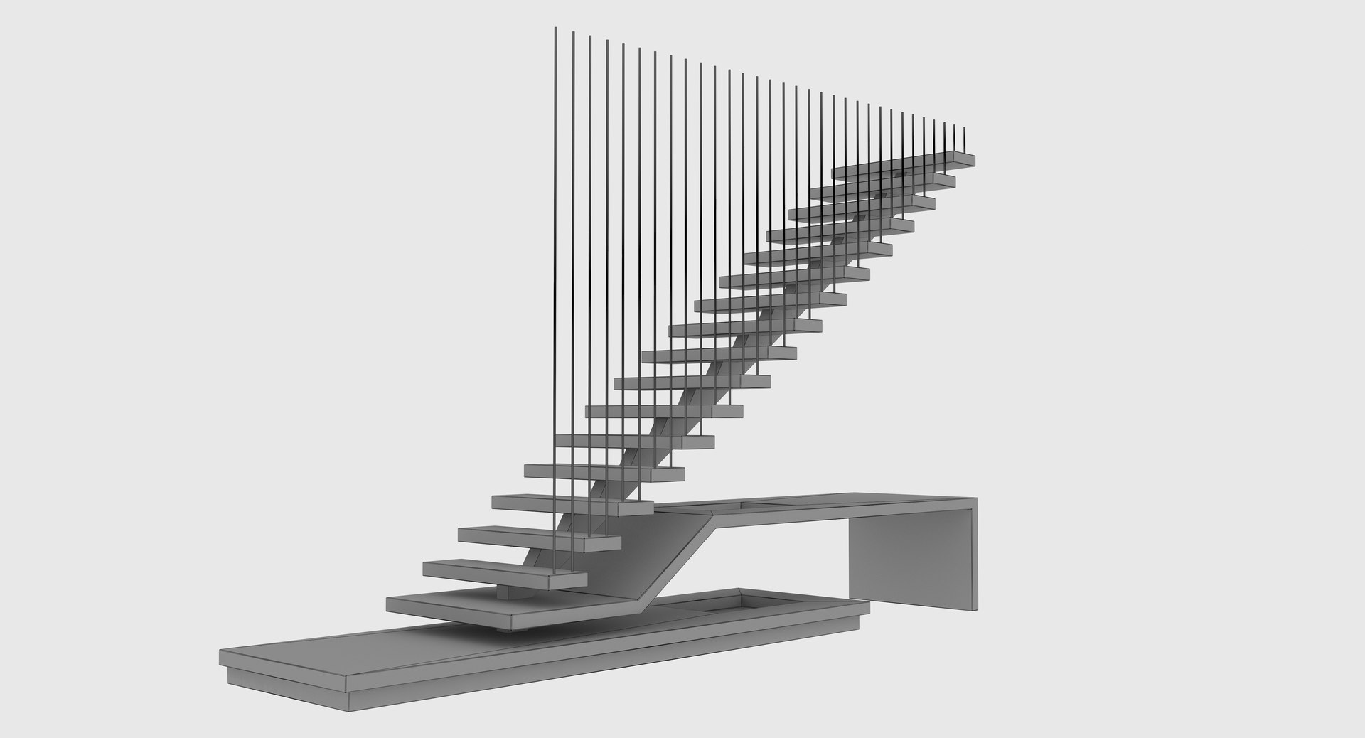 3D Modern Stairs Steps Model - TurboSquid 1359281