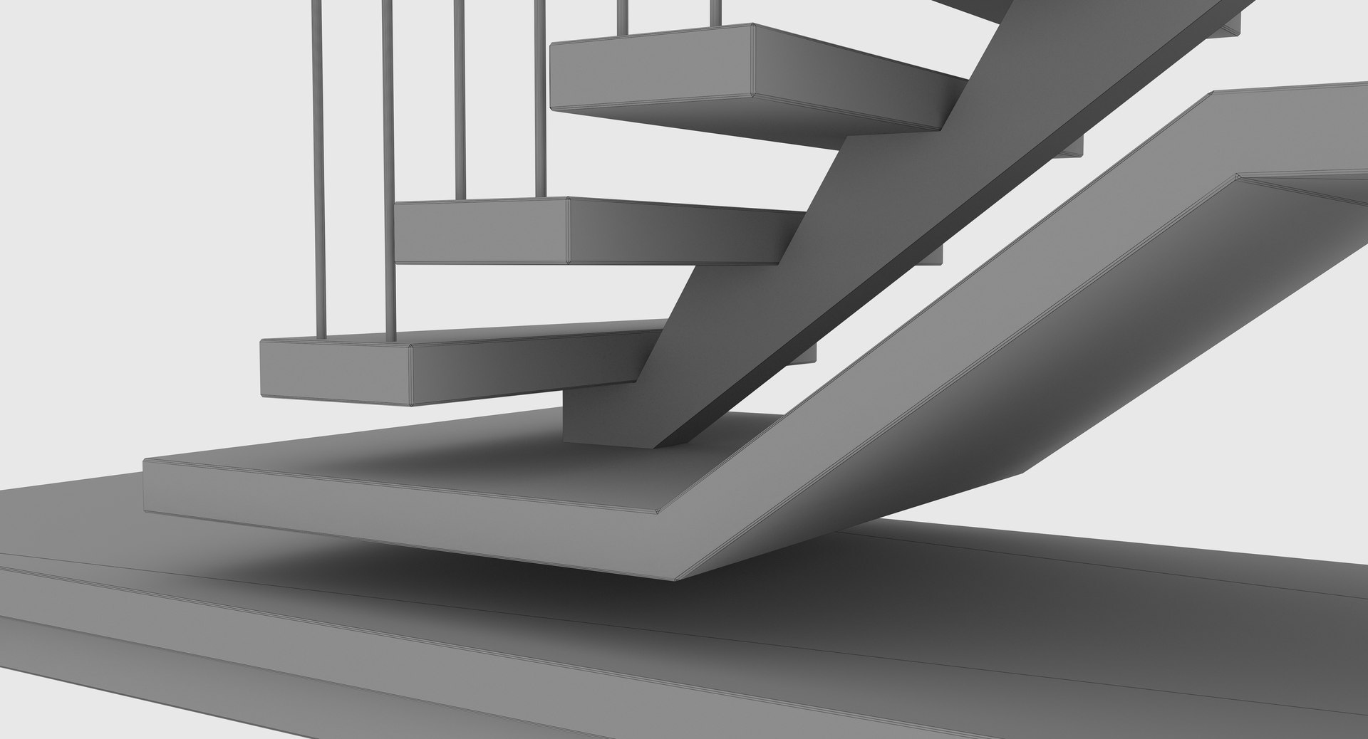 3D Modern Stairs Steps Model - TurboSquid 1359281