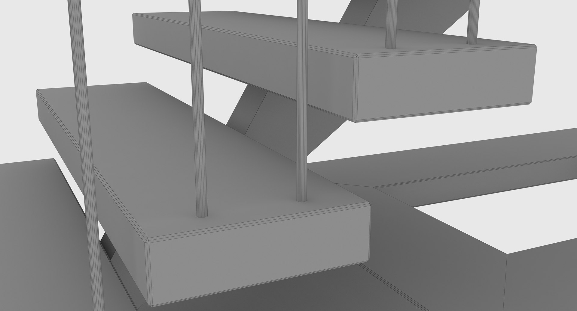 3D Modern Stairs Steps Model - TurboSquid 1359281
