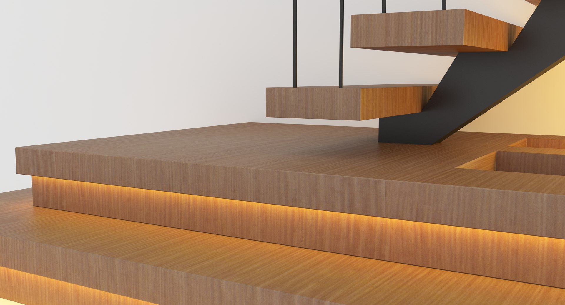 3D Modern Stairs Steps Model - TurboSquid 1359281