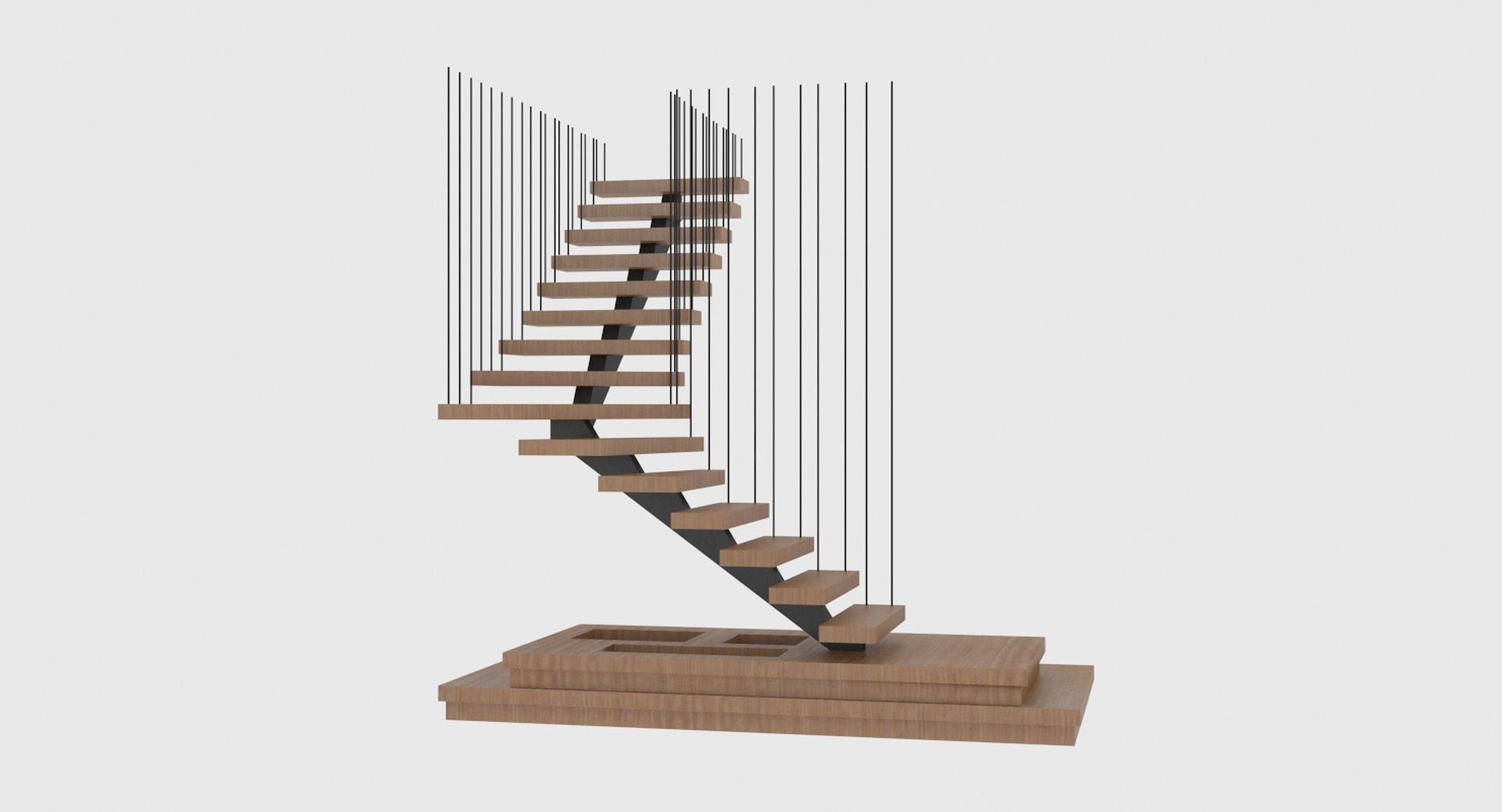 3D Modern Stairs Steps Model - TurboSquid 1359281