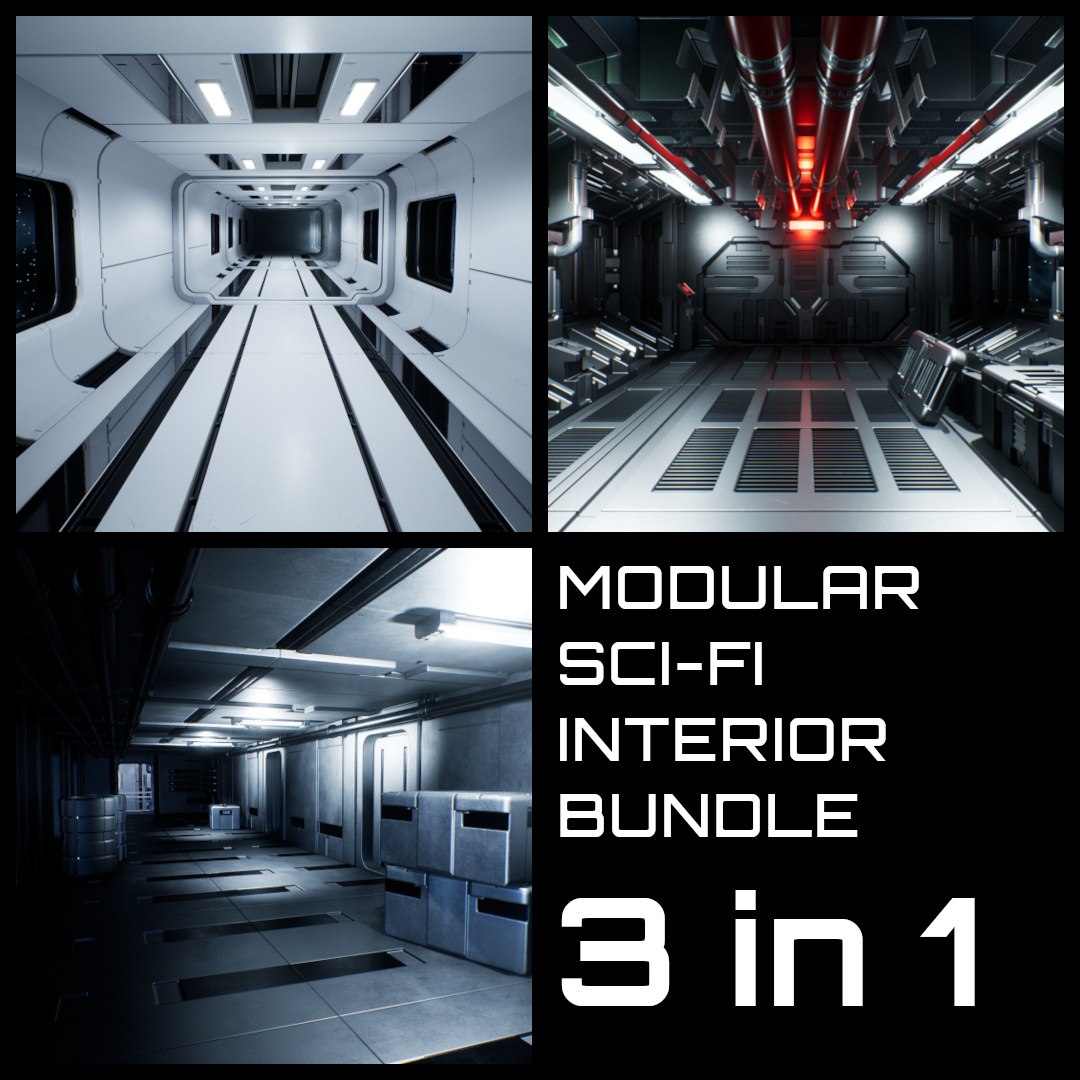 3D Modular Sci-fi Interior Model - TurboSquid 1647598