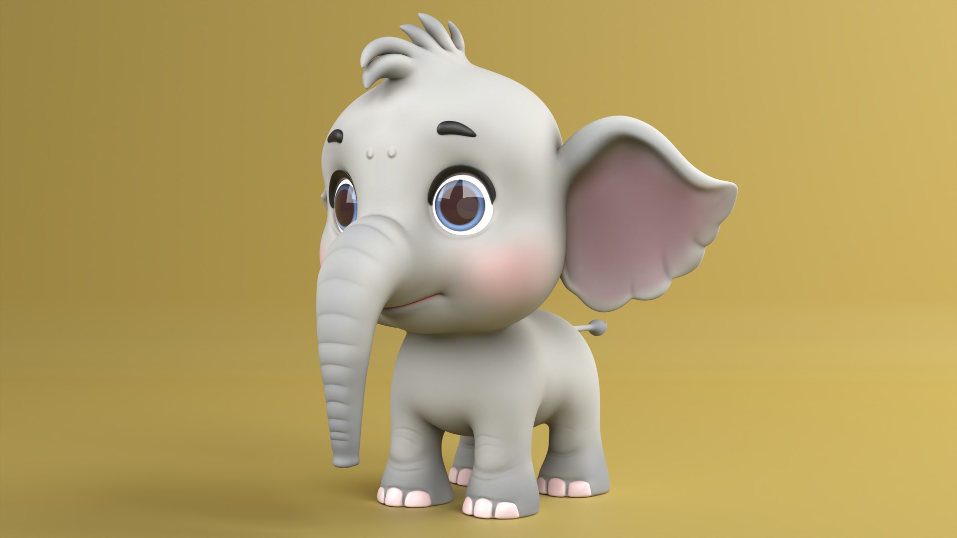 3D Cartoon Elephant Rig - TurboSquid 2417372