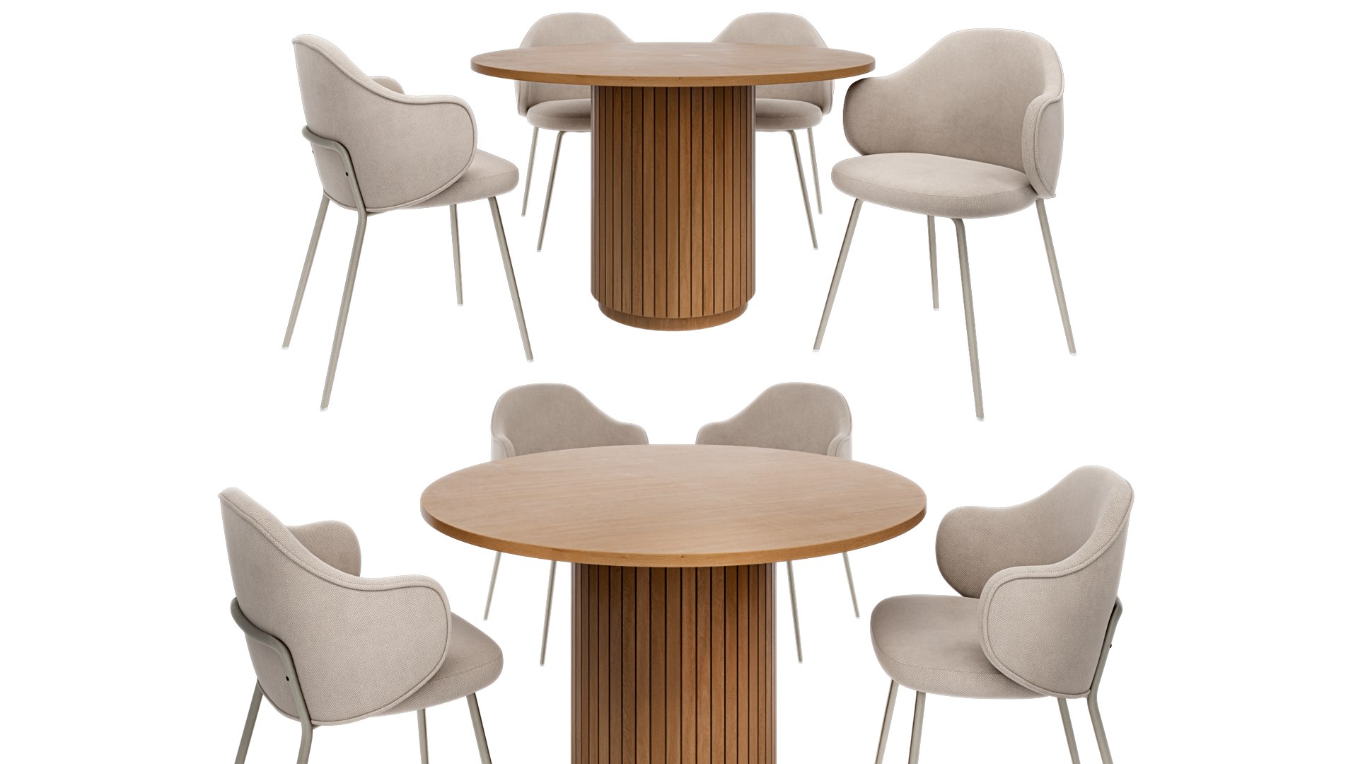 Licia Round Table And Yunia Dining Chair Model - TurboSquid 2132407