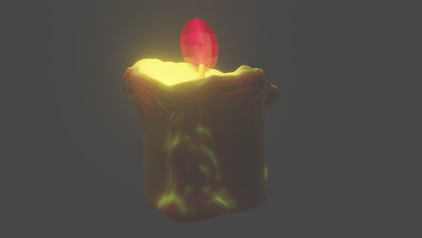 Wax Candle with Flame Animated 3D model - TurboSquid 1976371
