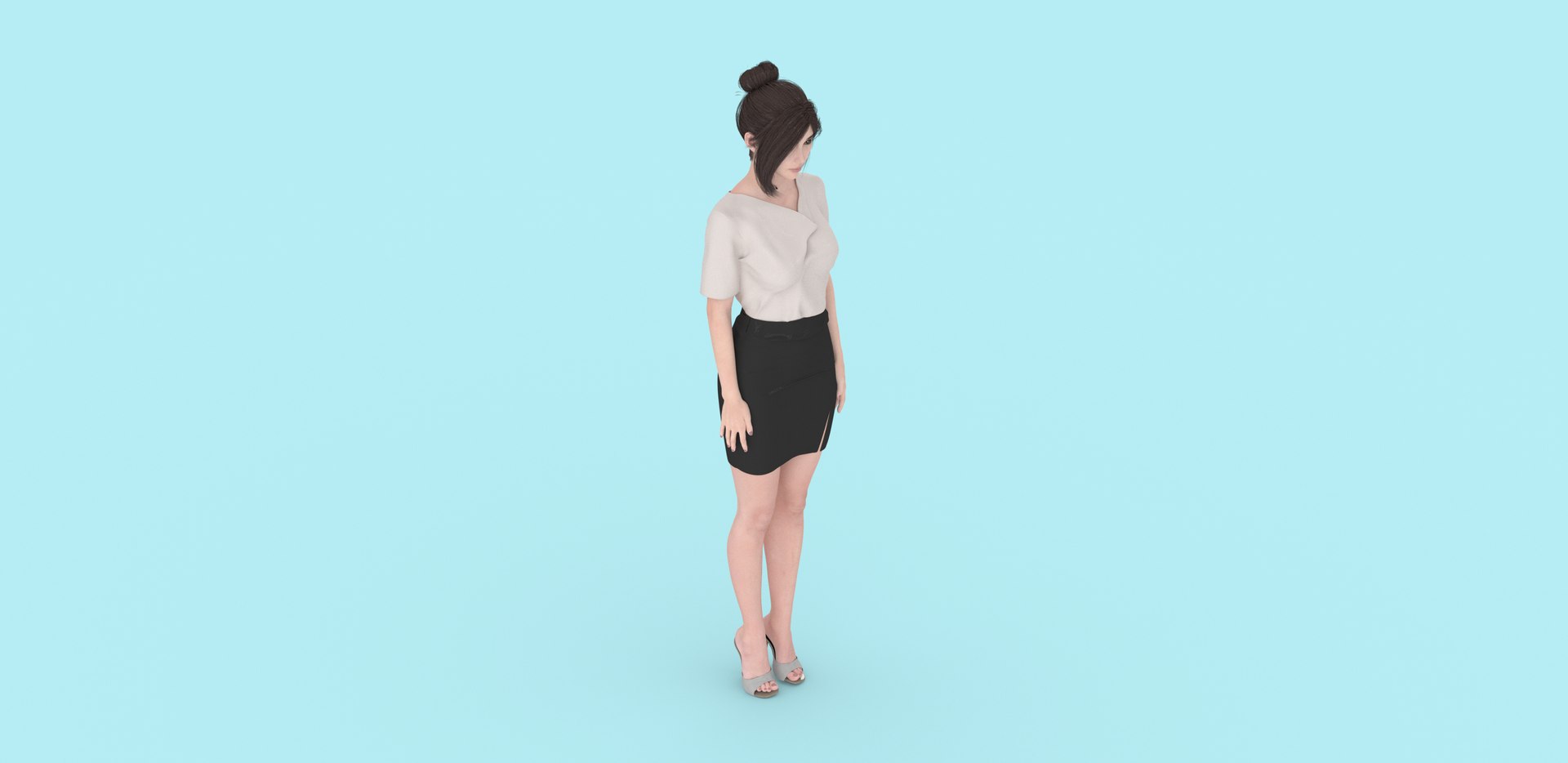 3D Model Standing Modern Career Woman - TurboSquid 2075447
