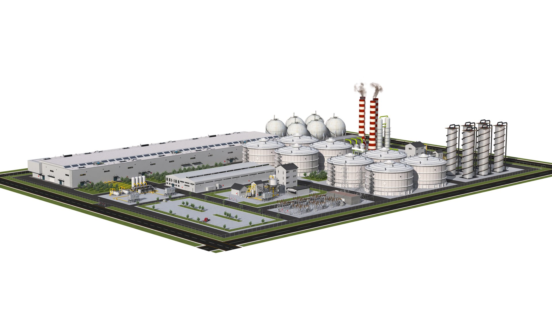 Giant Refinery Model - TurboSquid 2319549