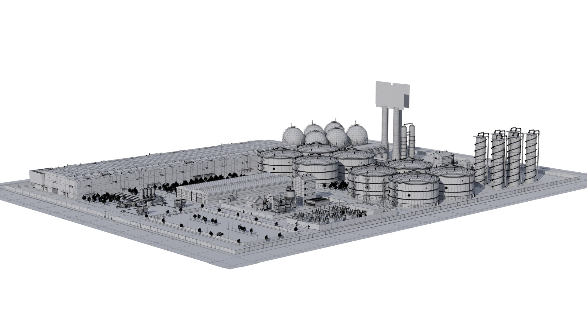 Giant Refinery Model - TurboSquid 2319549