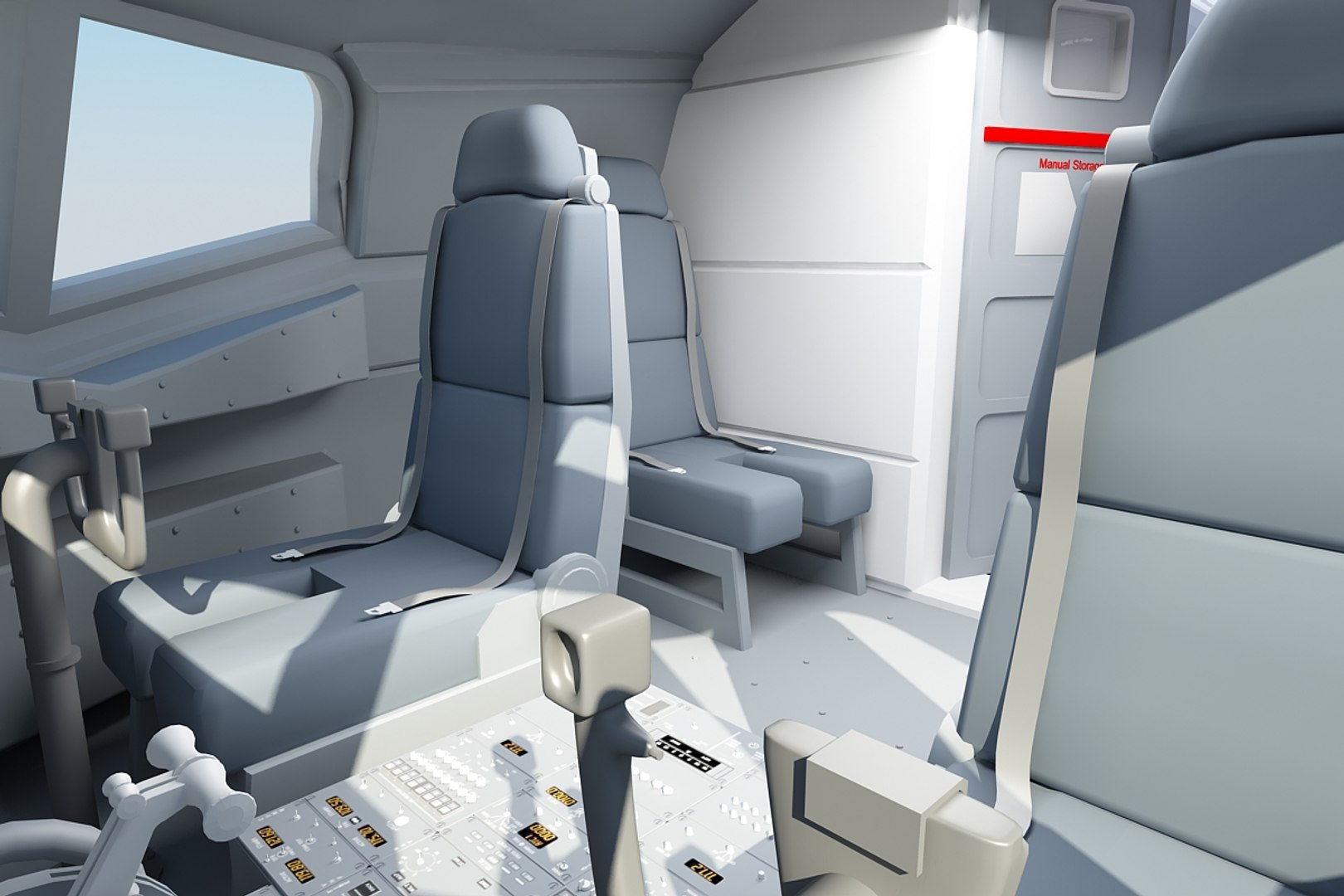 3d passenger interior cockpit model